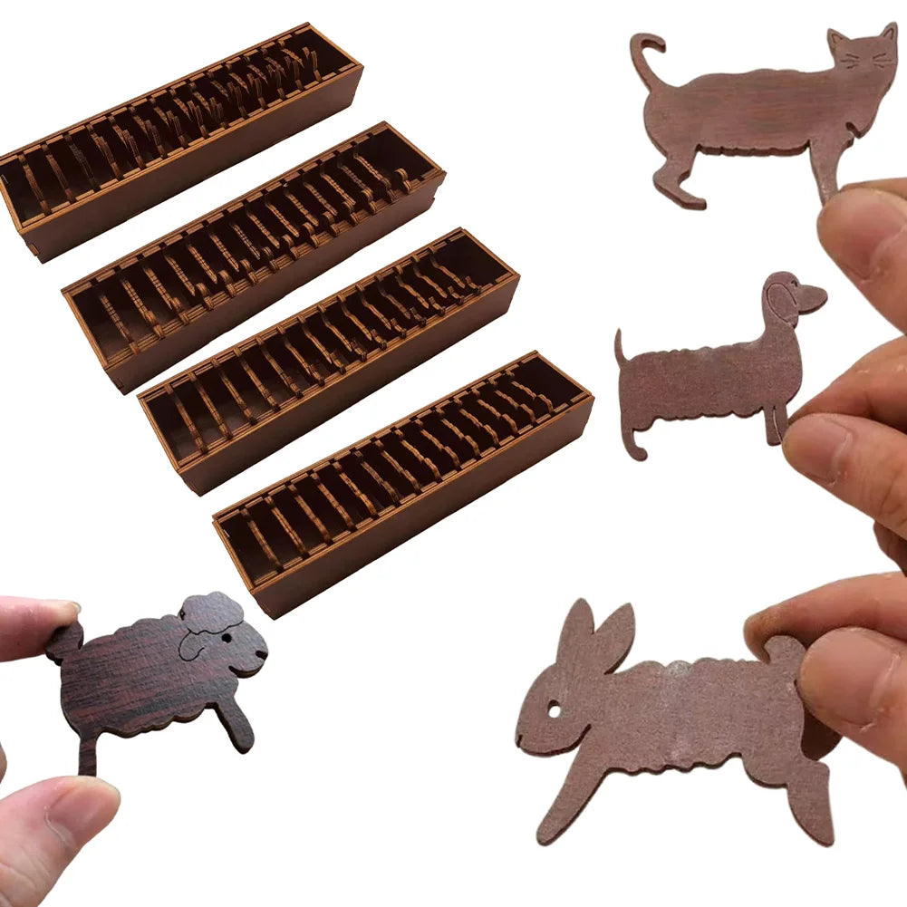 Wooden Embroidery Floss Organizer Box with Animal Shapes Sewing Thread ...